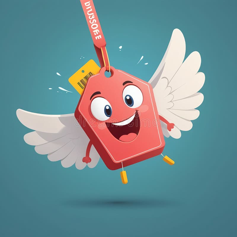 Flying Tag Cartoon Character with Wings Offering Discount Stock ...