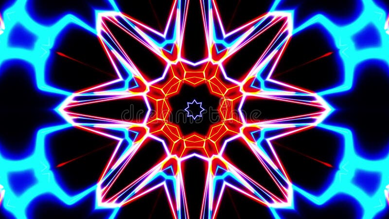 Flying through a Tangled Neon Tunnel. Kaleidoscope VJ Loop Stock Video ...