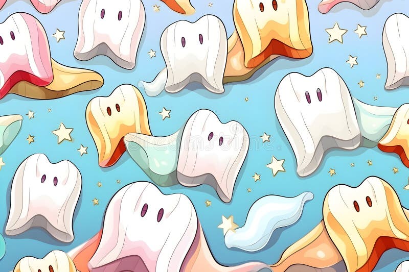 Flying teeth at night stock illustration. Illustration of bristles ...