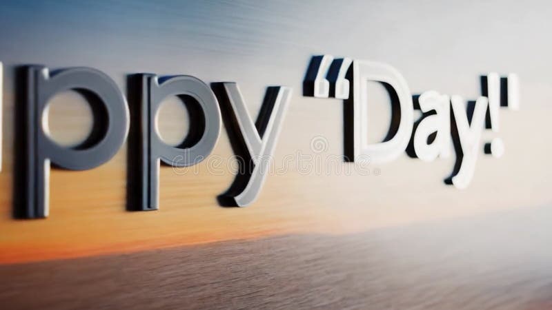 Flying Text Happy Day on a Solid Background Stock Video - Video of ...