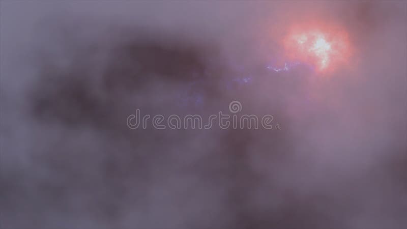 Flying through Thundercloud Lightning Splash Storm 3d Animation Stock ...