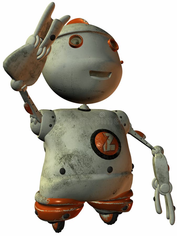 Flying Toon Robot stock illustration. Illustration of intelligence ...