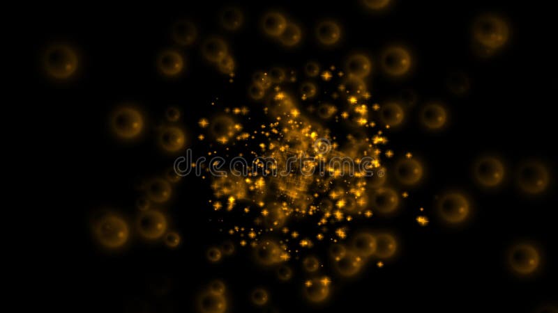 Flying Translucent Bubbles and Sparkling Sparks on a Black Background ...