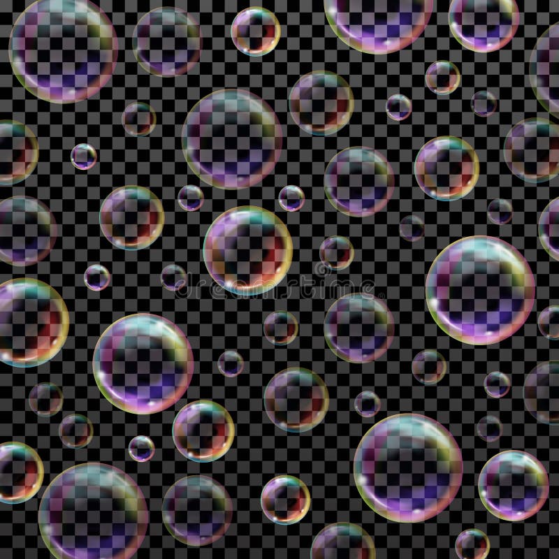 Flying Transparent Soap Bubbles on Checkered Background.Reaistic ...