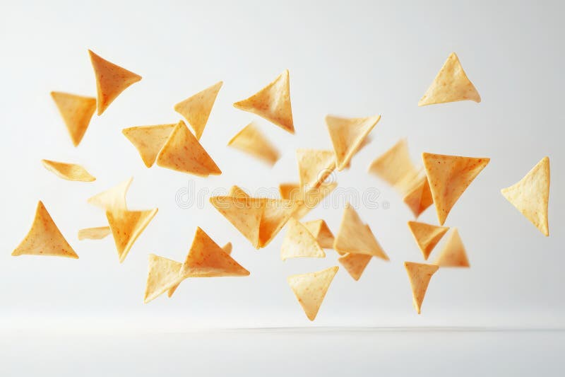 Flying Triangle Shaped Nacho Chips Create Playful and Dynamic Scene ...