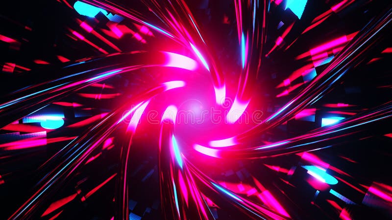 Flying through a Tunnel with Glowing Pipes. Infinitely Looped Animation ...