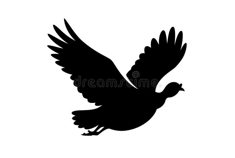 Flying turkey silhouette stock illustration. Illustration of graceful ...