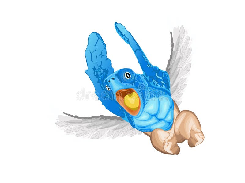 Flying turtle stock vector. Illustration of undersea - 21471407