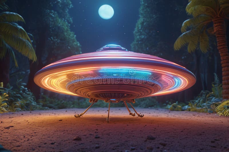 Flying Ufo Disk Alien Spaceship Stock Illustration - Illustration of ...