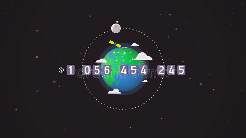 Flying UFO With A Place For Message On The Earth Globe In Outer Space ...