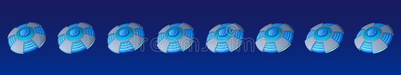 Flying Ufo Saucer Animation Sprite Sheet Effect Stock Illustration ...
