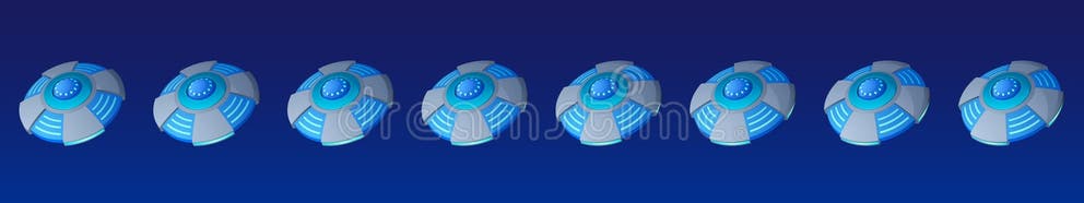 Flying Ufo Saucer Animation Sprite Sheet Effect Stock Vector ...