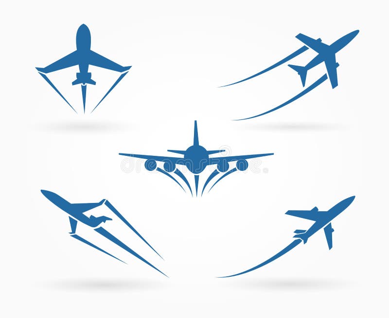 Flying up airplane icons stock vector. Illustration of flat - 68622059