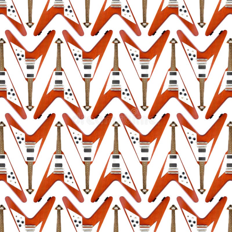 Flying V Guitar Pattern stock image. Image of figured - 1203389
