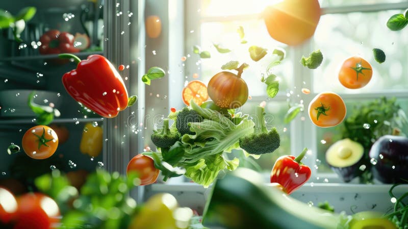 Flying Vegetables stock image. Image of artful, aerial - 382711893