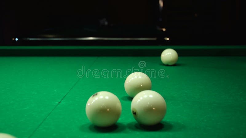 Flying White Ball on a Billiard Table Stock Video - Video of ...