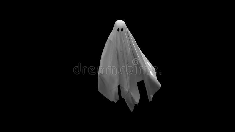 Flying White Ghost with Alpha Channel Stock Footage - Video of holiday ...