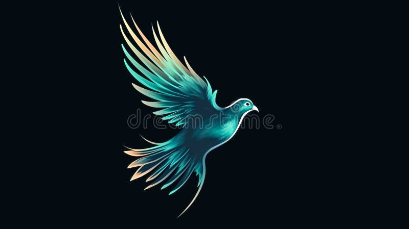 Flying Wings Bird Logo Abstract Design, Generative AI. Stock ...