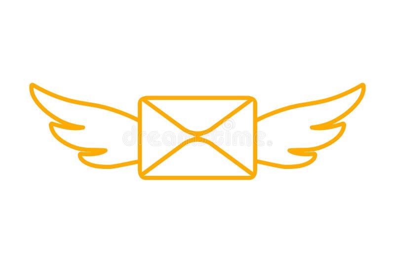 Flying Wings Mail Envelope Icon, Letter with Wings Sign â€“ Vector ...