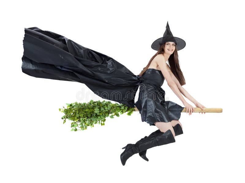 Flying witch stock image. Image of heels, legs, broom - 26918315