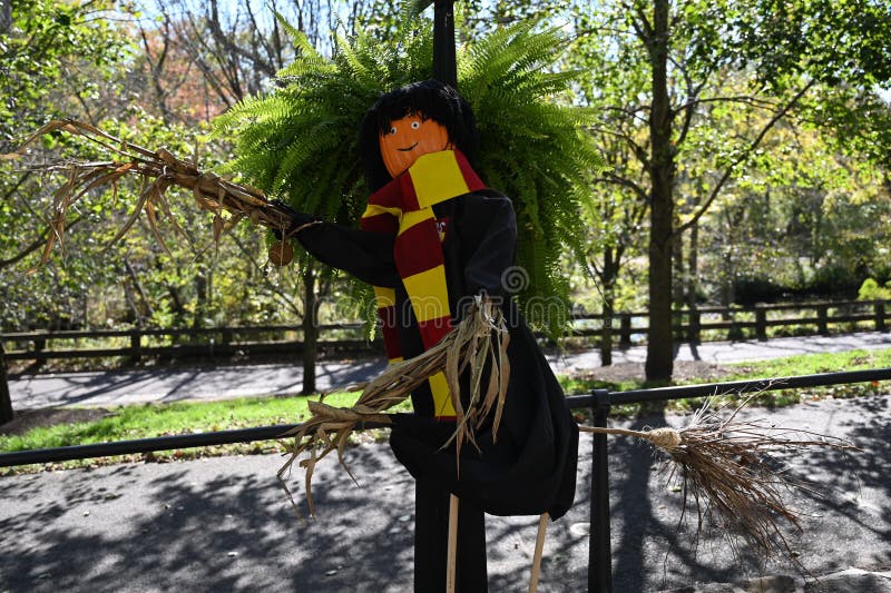 Flying Witch Scarecrow stock photo. Image of broomstick - 199305492