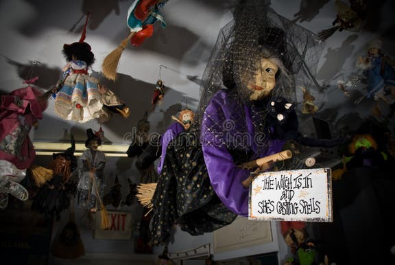 Flying witches stock image. Image of broom, face, black - 15729565