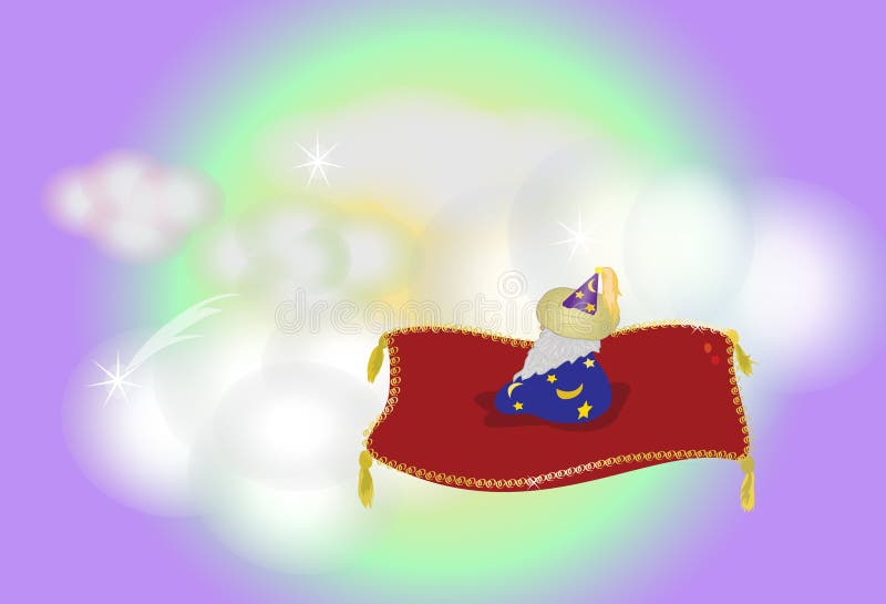 Magic flying carpet 2 stock vector. Illustration of clouds - 12800054