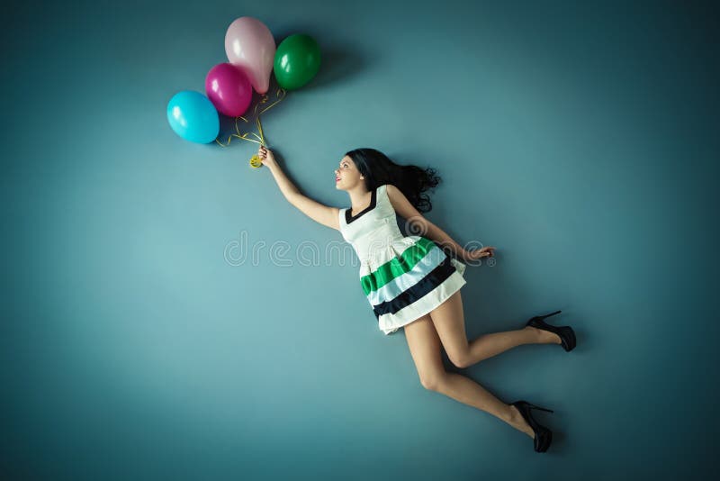 Flying woman stock image. Image of heel, female, beauty - 38113561