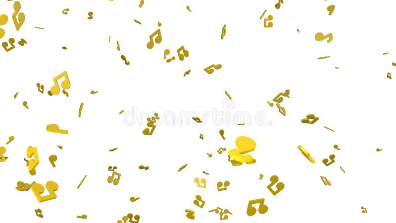 Yellow Musical Notes on White Background. Stock Video - Video of ...