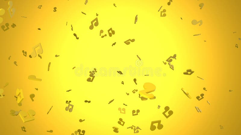 Flying Yellow Musical Notes on Yellow Background. Stock Video - Video ...