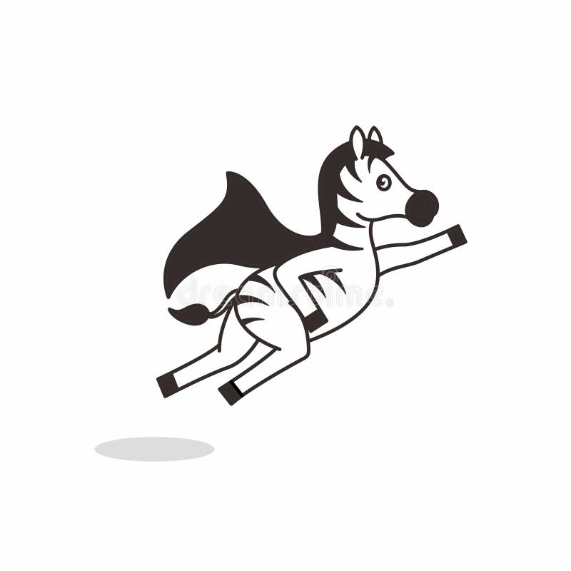Flying zebra with a cloak stock vector. Illustration of cloak - 233564128