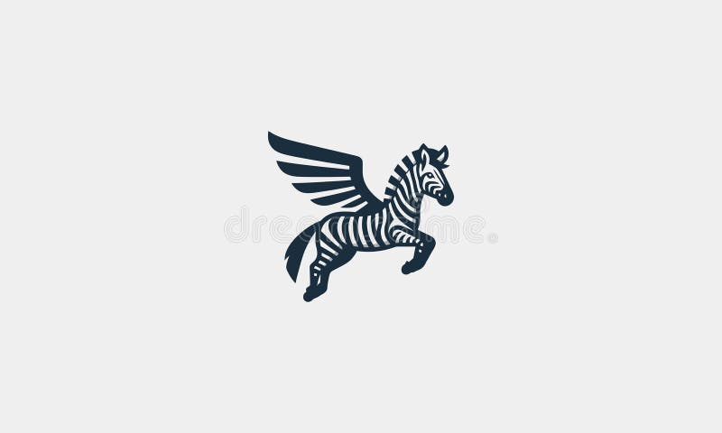 Flying Zebra Vector Illustration Logo Design Stock Vector ...