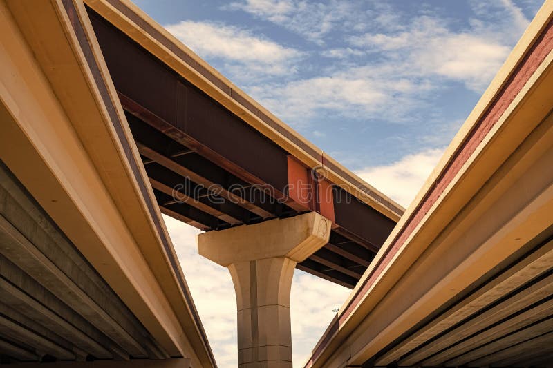 Flyover Architecture of Transport System. Bridge Overpass on Highway ...
