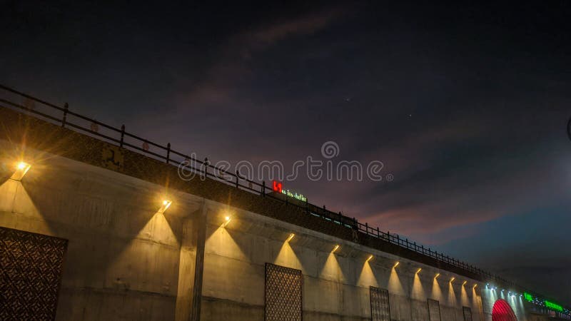 Flyover and Beautiful Sunset Sky in a City. Editorial Photography ...