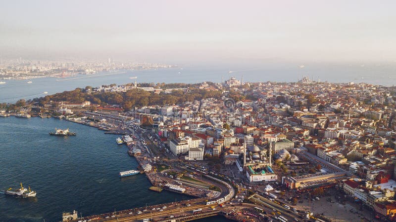 Flyover of Istanbul turkey stock photo. Image of historical - 115516488