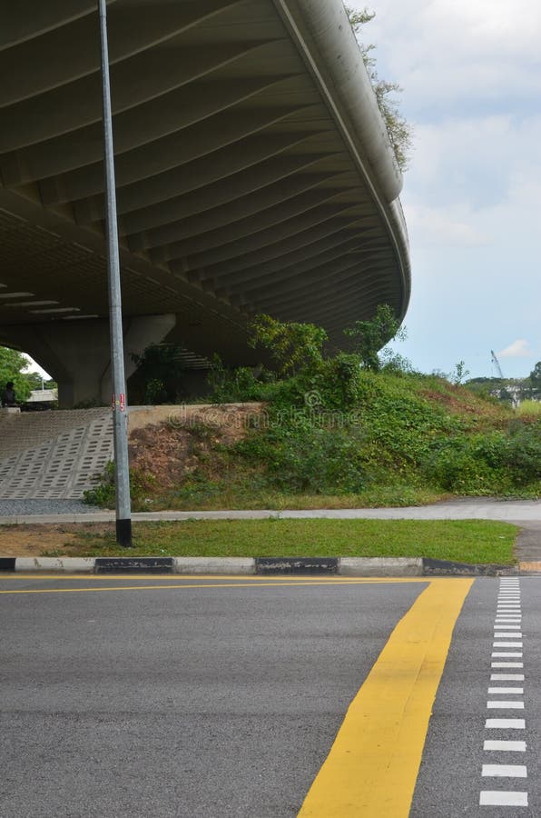 Flyover Bridge on Concrete Pillars Viewed from Low Angle Stock Image ...