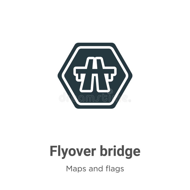 Flyover Bridge Icon Vector Isolated on White Background, Flyover Bridge ...