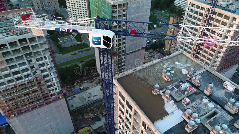 Flyover the Complex of Buildings Under Construction Stock Video - Video ...