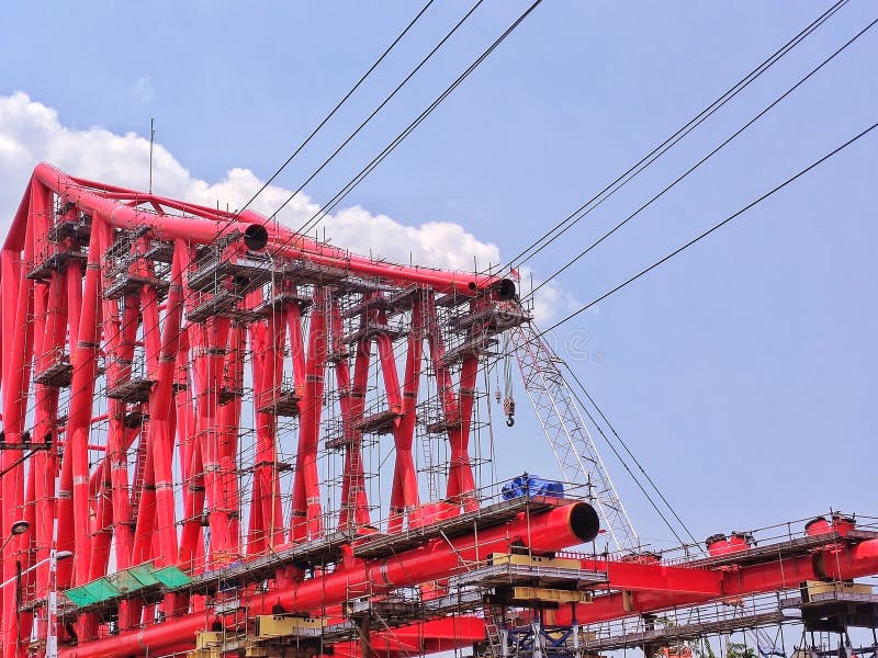 Flyover Construction Project Stock Image - Image of indonesia, bridge ...