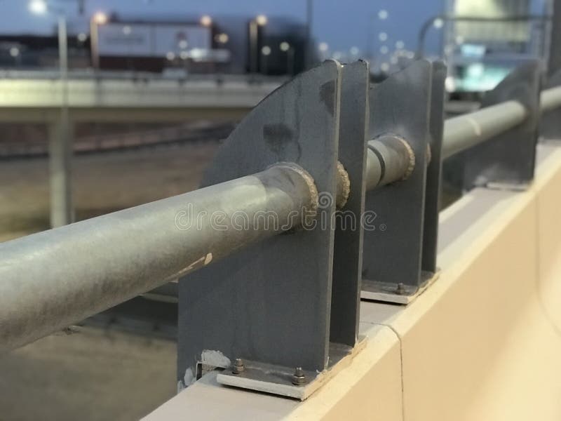 Flyover Handrail Above Concrete Barrier Using Structural Steel Plate ...