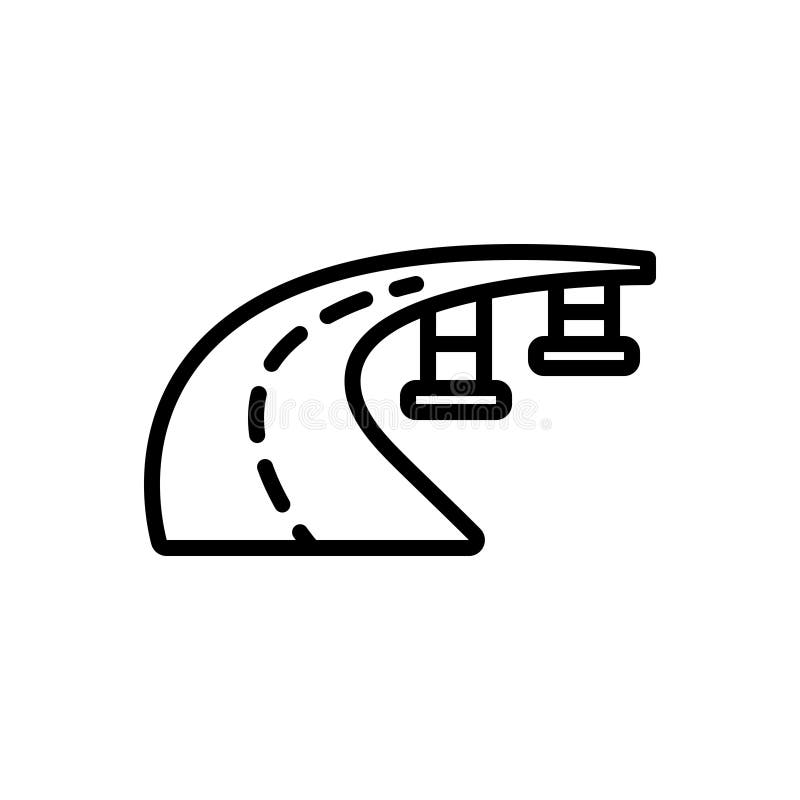 Black Line Icon for Flyover, Highway and Road Stock Vector ...