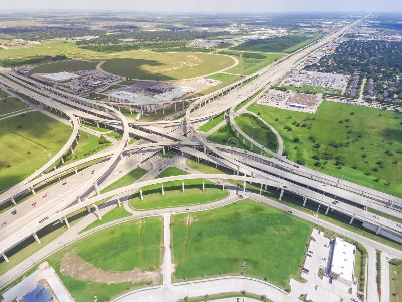 Flyover Katy Freeway Interstate 10 Stack Interchange Cloud Blue Stock ...
