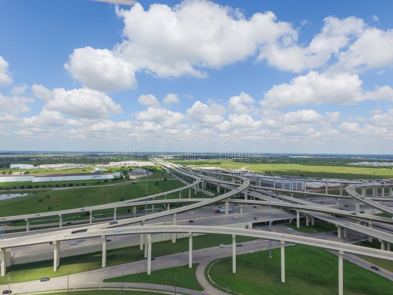 Flyover Katy Freeway Interstate 10 Stack Interchange Cloud Blue Stock ...