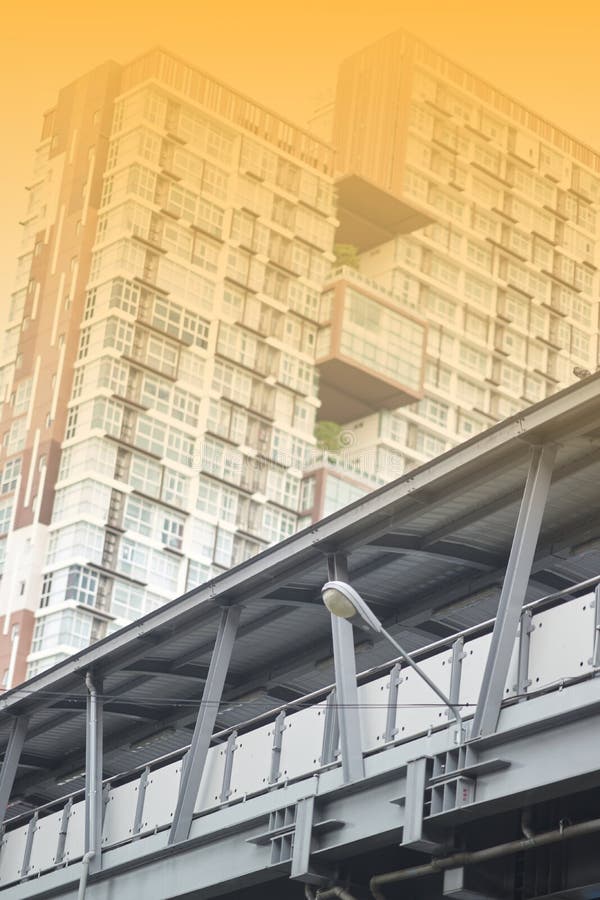Flyover To Walk Across The Intersection Stock Photo - Image of estate ...