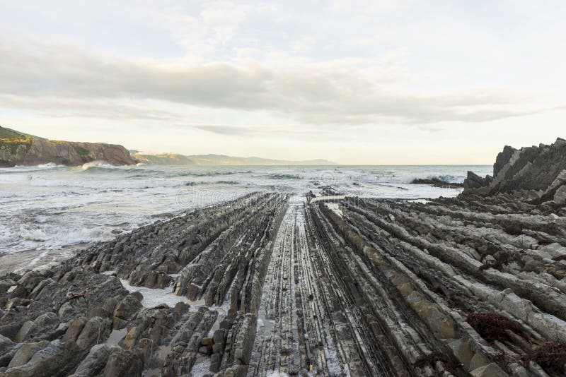 The Flysch Formations in Zumaia in the Basque Country Editorial Image ...