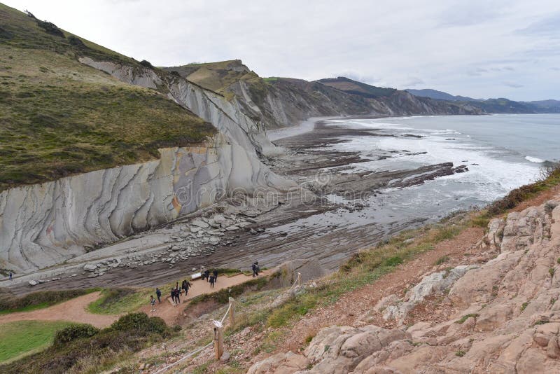 Flysch Rock Formations on the Basque Coast. Zumaia, Gipuzkoa, Spain ...