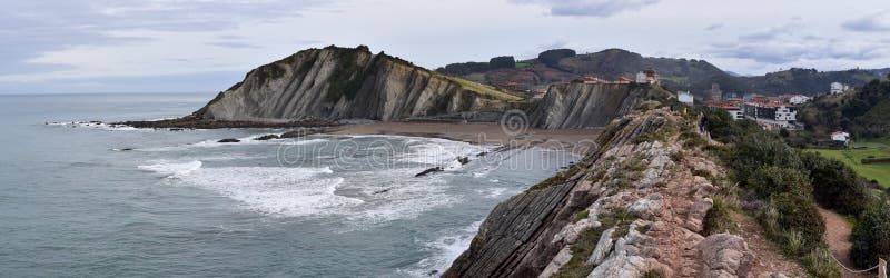 Flysch Rock Formations on the Basque Coast. Zumaia, Gipuzkoa, Spain ...