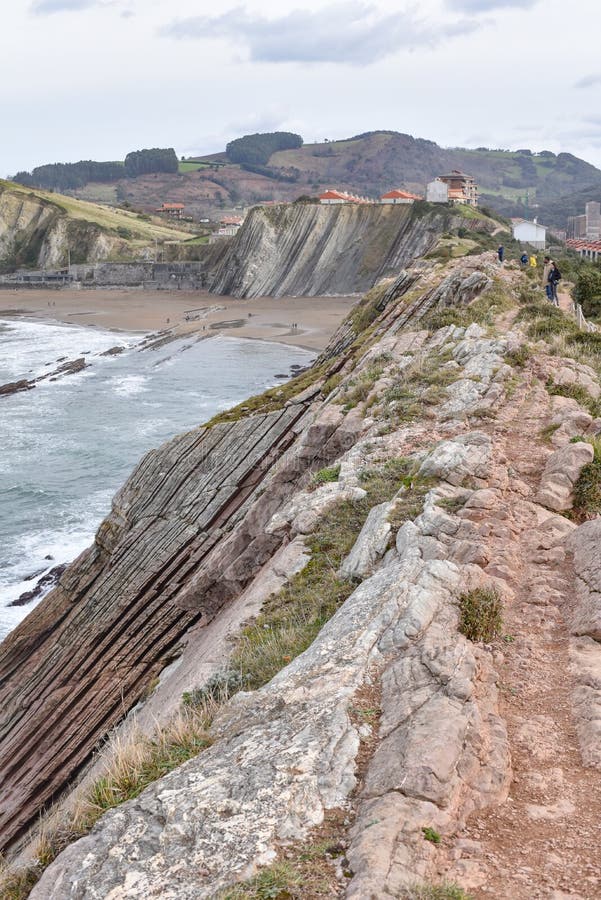 Flysch Rock Formations on the Basque Coast. Zumaia, Gipuzkoa, Spain ...