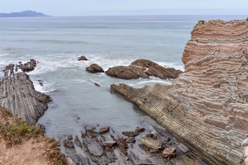 Flysch Rock Formations on the Basque Coast. Zumaia, Gipuzkoa, Spain ...