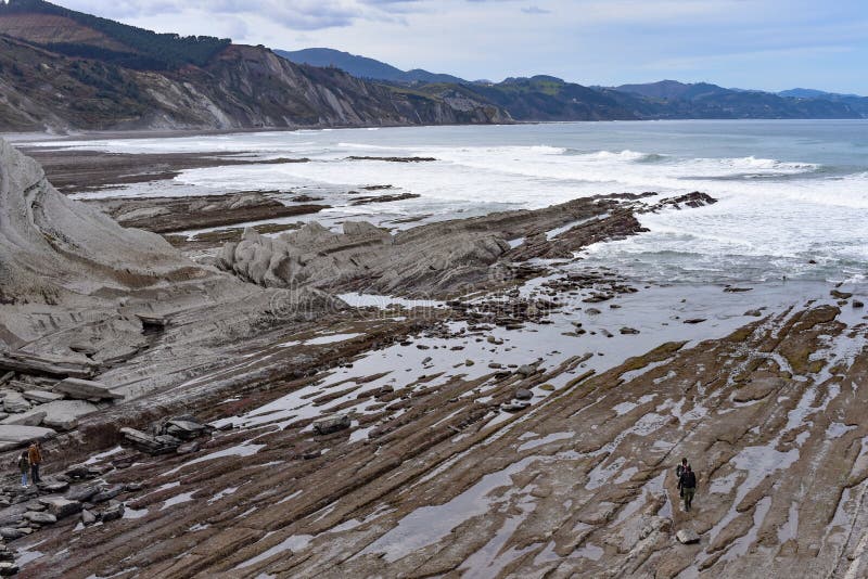 Flysch Rock Formations on the Basque Coast. Zumaia, Gipuzkoa, Spain ...